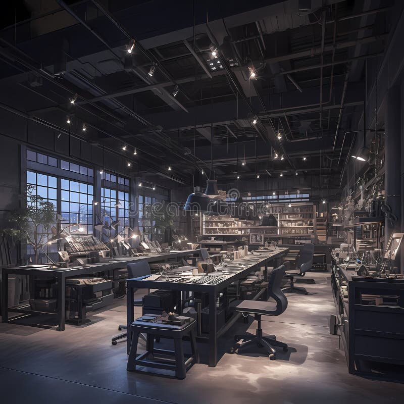 Inspiring Craft Workshop with Natural Light Stock Illustration ...