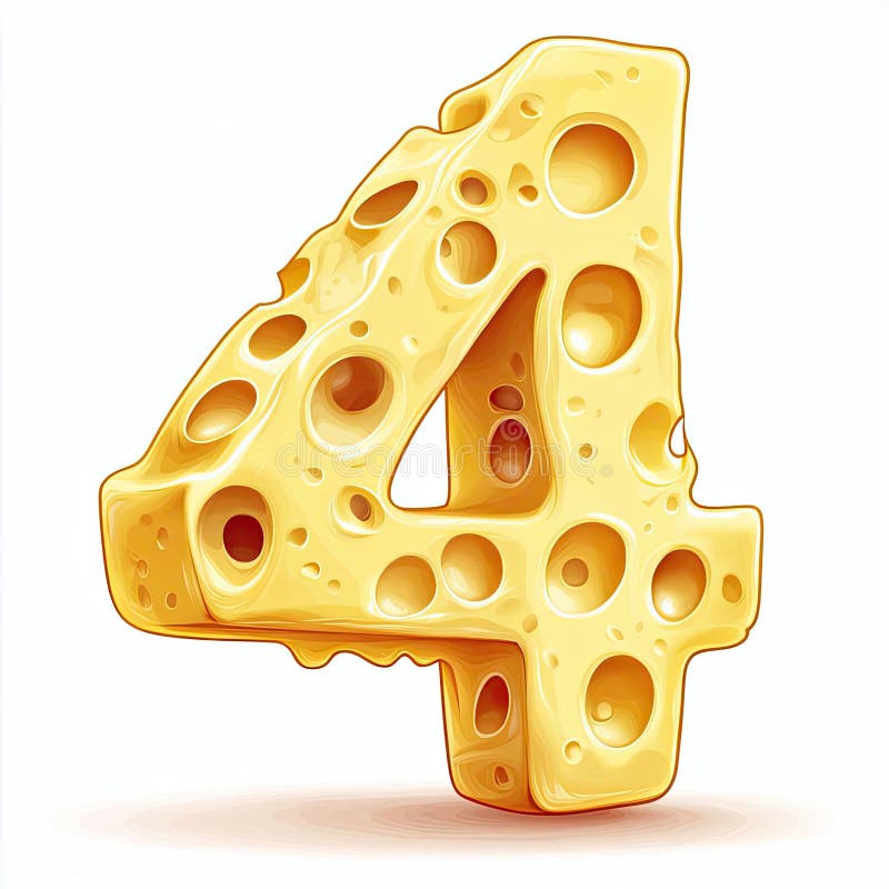 A Vector Illustration of the Number 4 Made Out of Cheese Stock ...