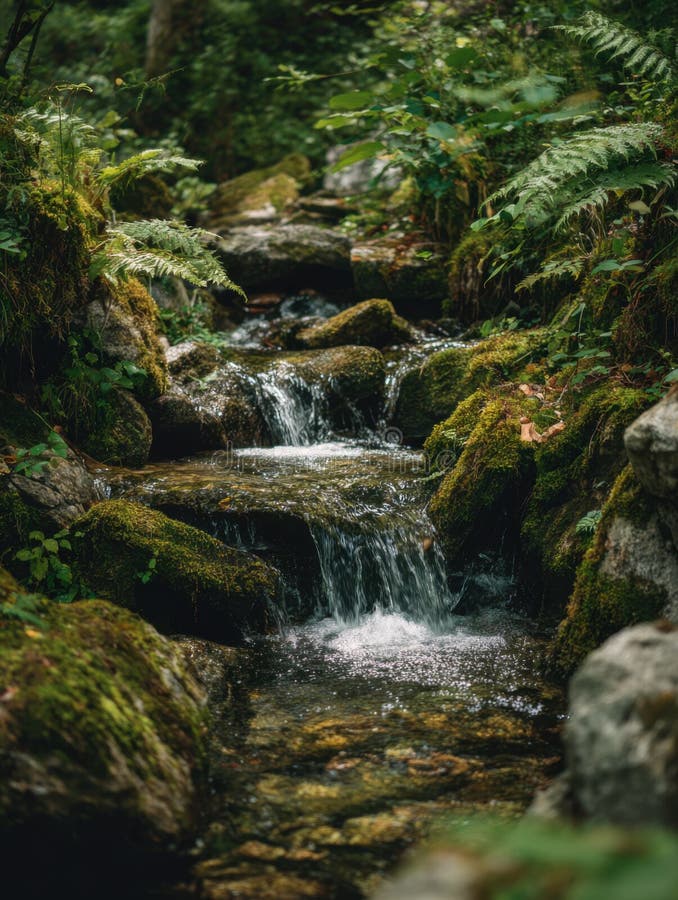 A Quiet and Secluded Spring Fed Watercourse Generative AI Stock ...