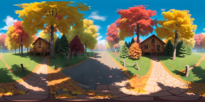 Rustic Reflections: AI-Generated Autumn Tree Harmony Stock Illustration ...