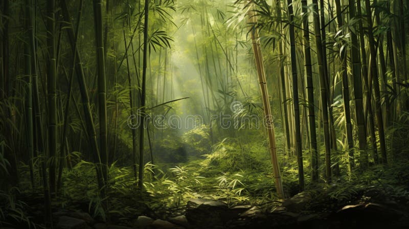 Bamboo Serenity: a Hyper-Realistic Depiction of a Dense Bamboo Forest ...