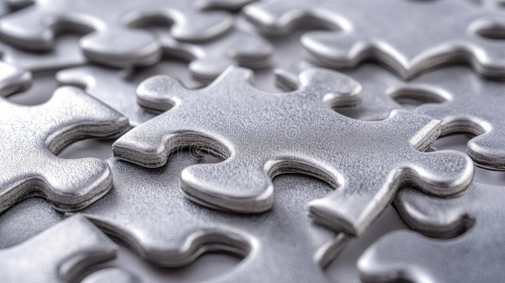 Discover Shiny Metal Puzzle Pieces Featuring Abstract Patterns ...