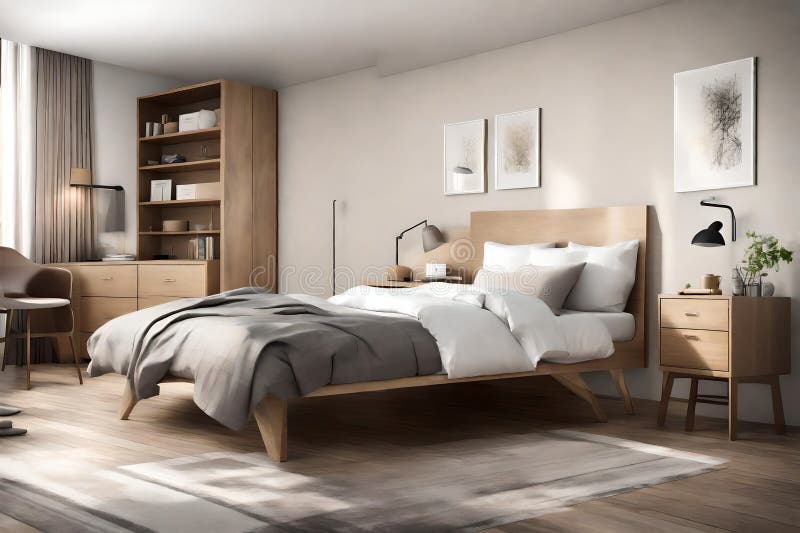 "Discover the Simplicity and Functionality of a Bedroom Featuring a ...