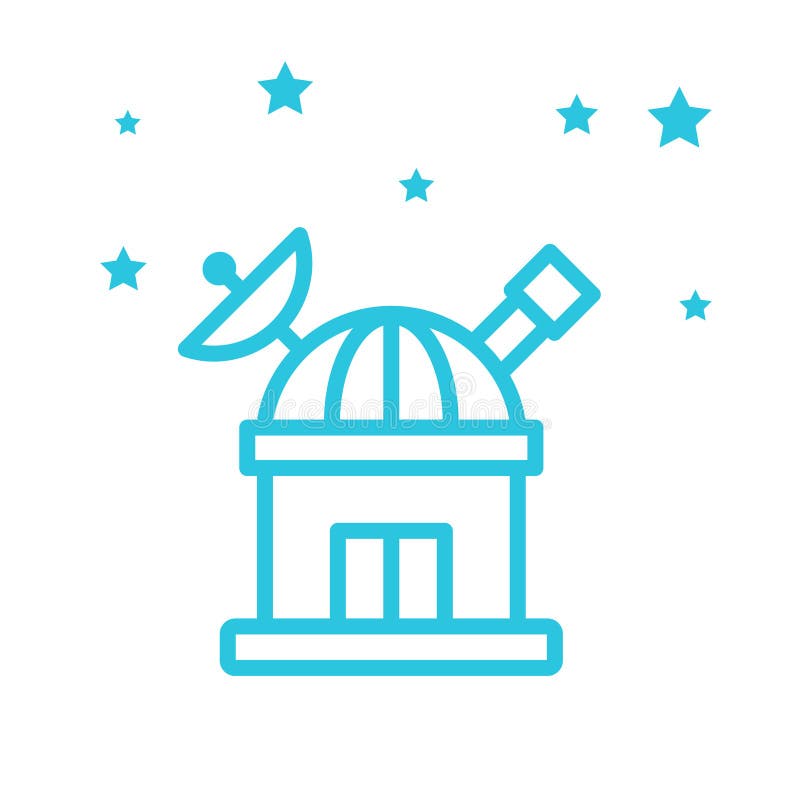 Discover Space Astronomical Observatory Icon. Isolated on White ...