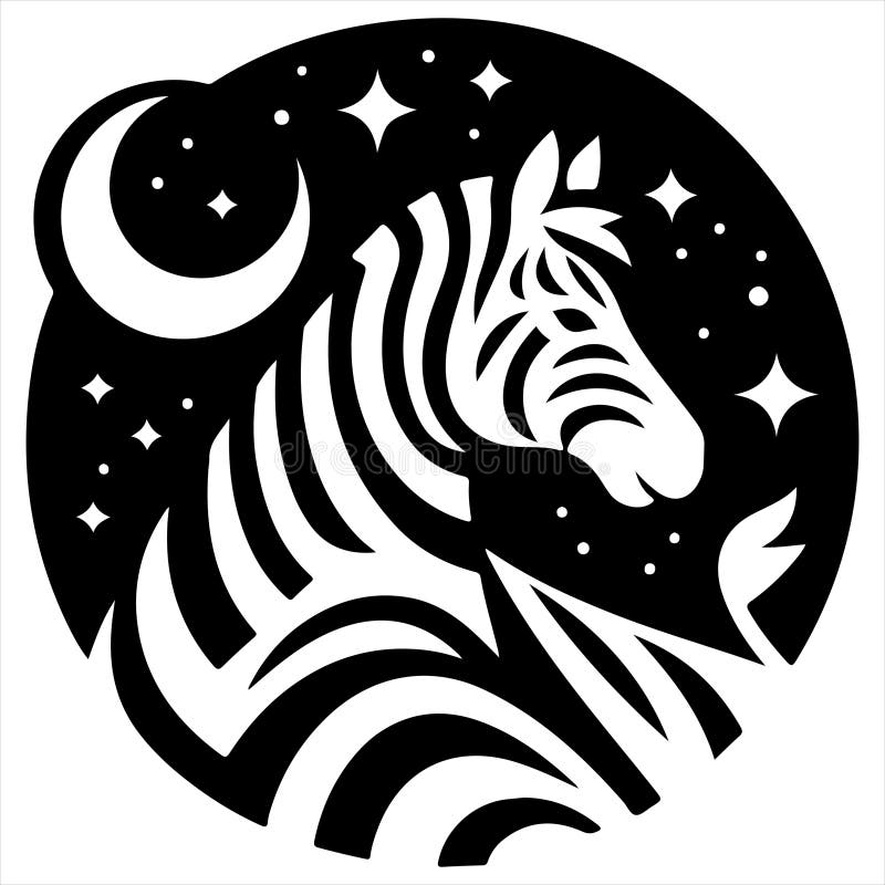 Abstract Zebra Design in Bold Black and White Vector Style Stock Vector ...