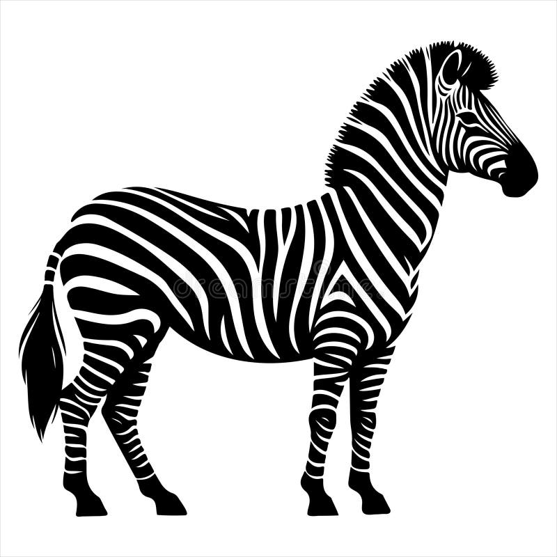 Abstract Zebra Design in Bold Black and White Vector Style Stock ...