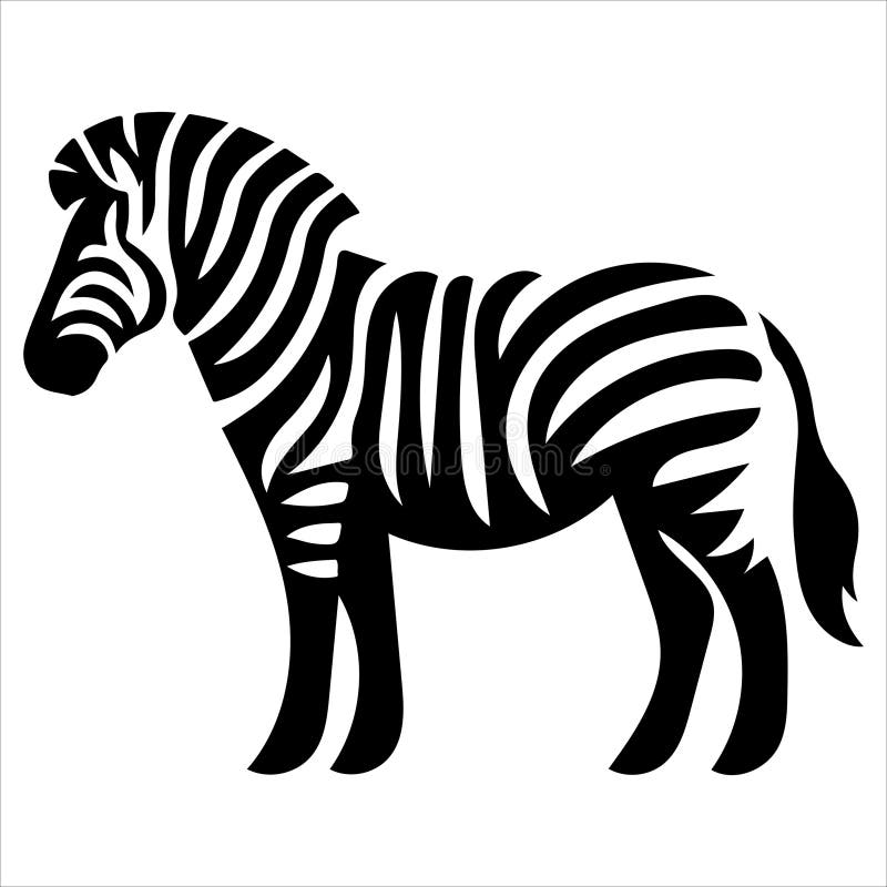 Abstract Zebra Design in Bold Black and White Vector Style Stock Vector ...