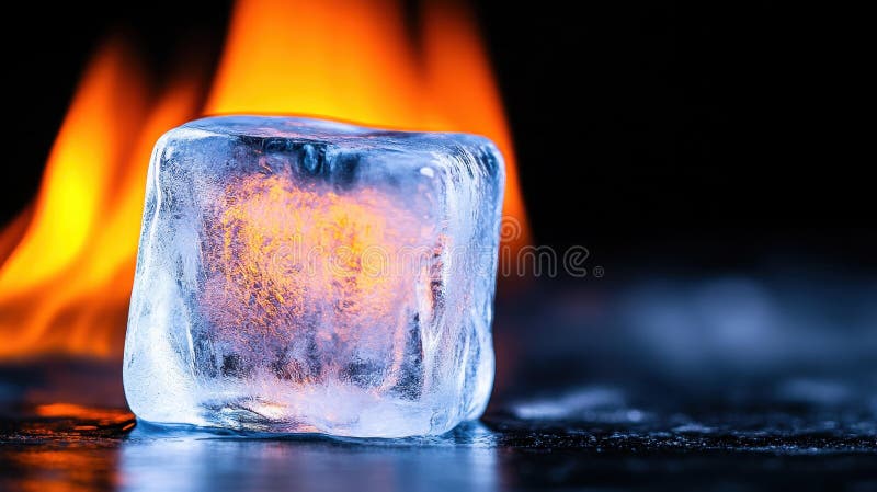 Discover the Striking Contrast in Heat and Cold with a Fiery Ice Cube ...