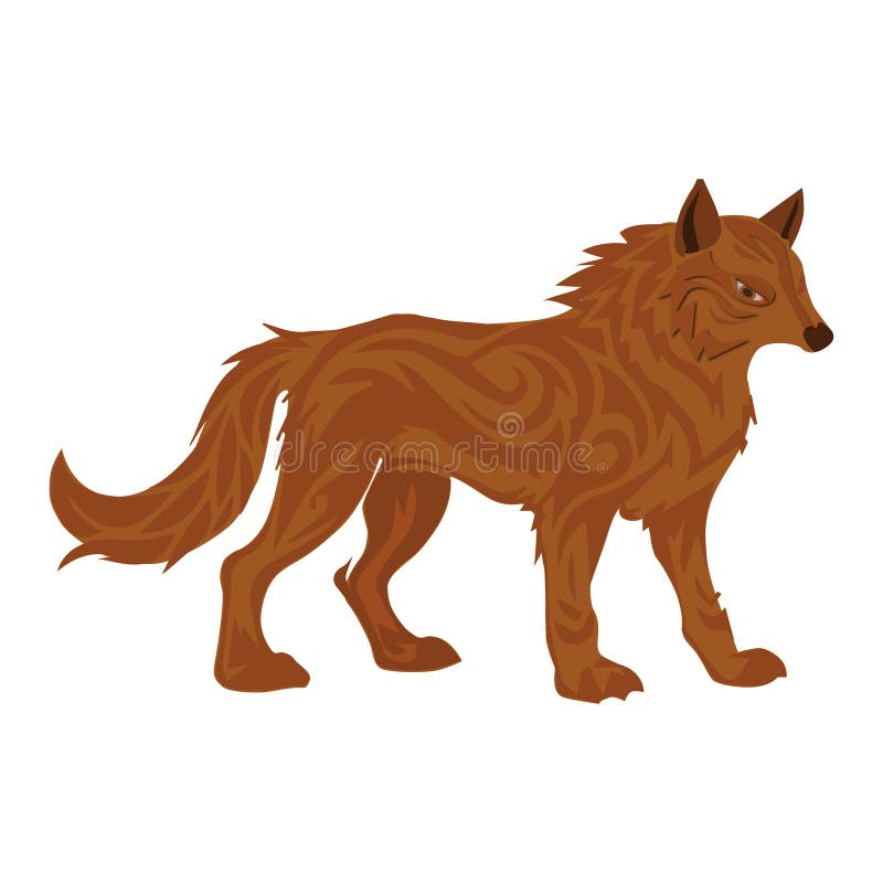 Stylized Wolf Illustration 2025: Tribal Pattern Design Stock Vector ...