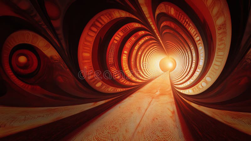 Abstract Optical Illusion with Warm Colors and Twisting Patterns Stock ...