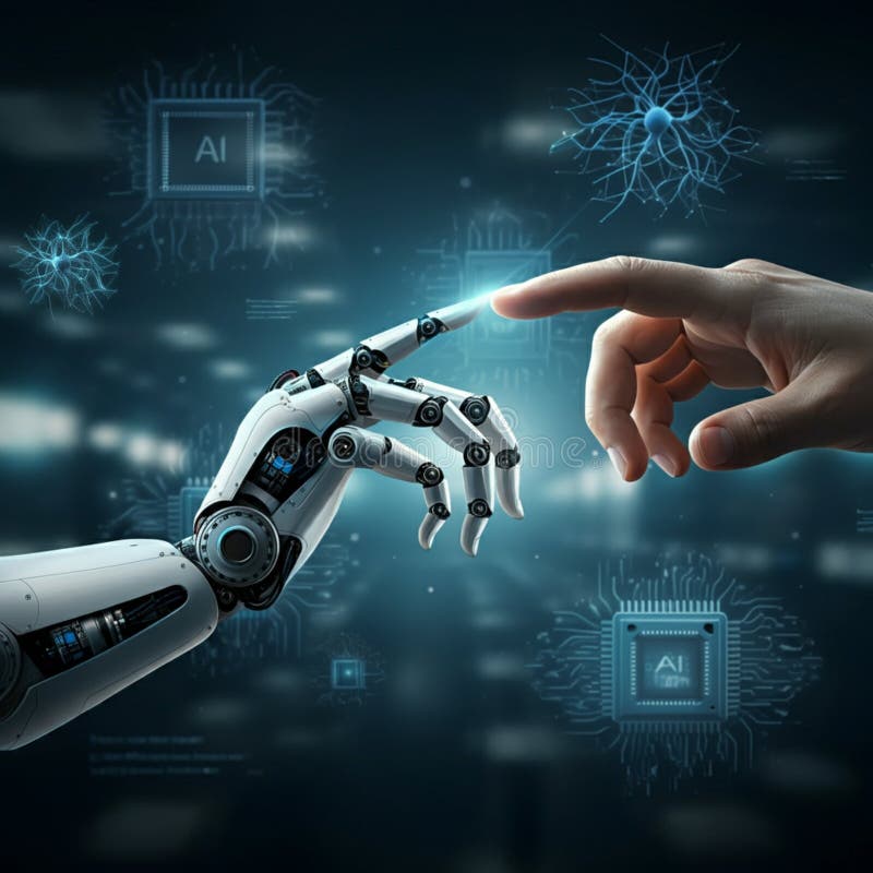 AI-Generated Image: Man Interacting with Holographic Business Success ...