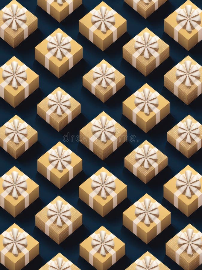 Colorful Modern Flat Design Gift Boxes Pattern Dark Blue Background ...