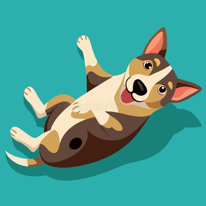 Vector Design of a Dog on Its Back. Stock Illustration - Illustration ...