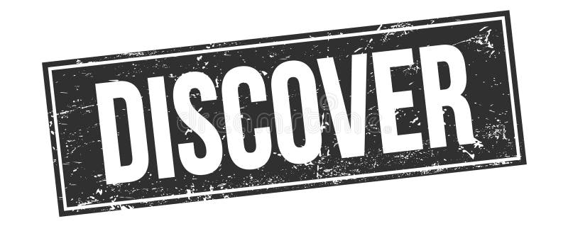 DISCOVER Text on Black Grungy Rectangle Stamp Stock Illustration ...