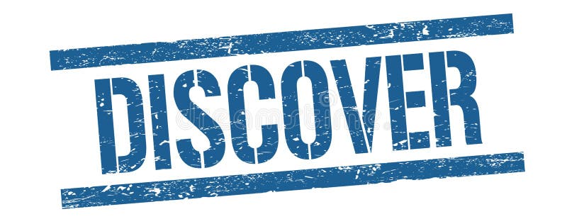 DISCOVER Text on Blue Vintage Lines Stamp Stock Illustration ...