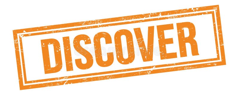 DISCOVER Text on Orange Grungy Vintage Stamp Stock Illustration ...