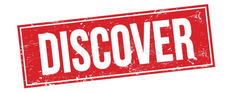 DISCOVER Text on Red Grungy Rectangle Stamp Stock Illustration ...