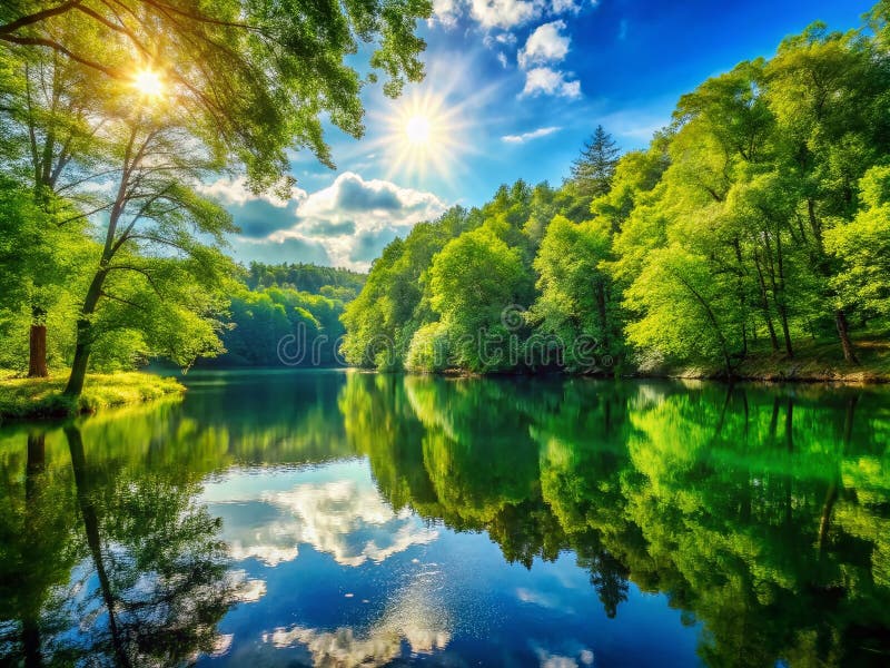 Enchanted Forest Lake Reflections Capture the Serenity of a Picturesque ...