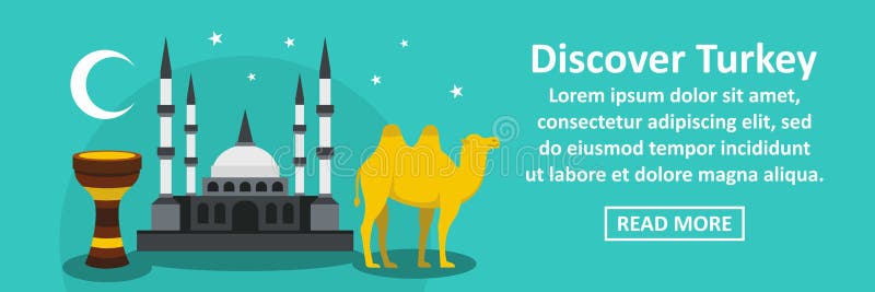 Discover Turkey Banner Horizontal Concept Stock Vector - Illustration ...