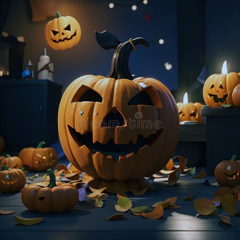 Halloween Coloring Pages 3D Style Image Stock Illustration ...