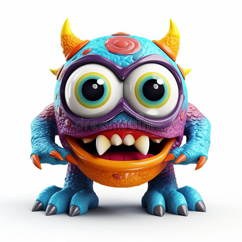 High-quality 3d Isometric Model of a Unique Monster with Three Eyes ...