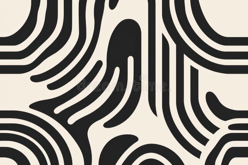 Discover a Unique Seamless Pattern Featuring Bold Black Geometric Lines ...