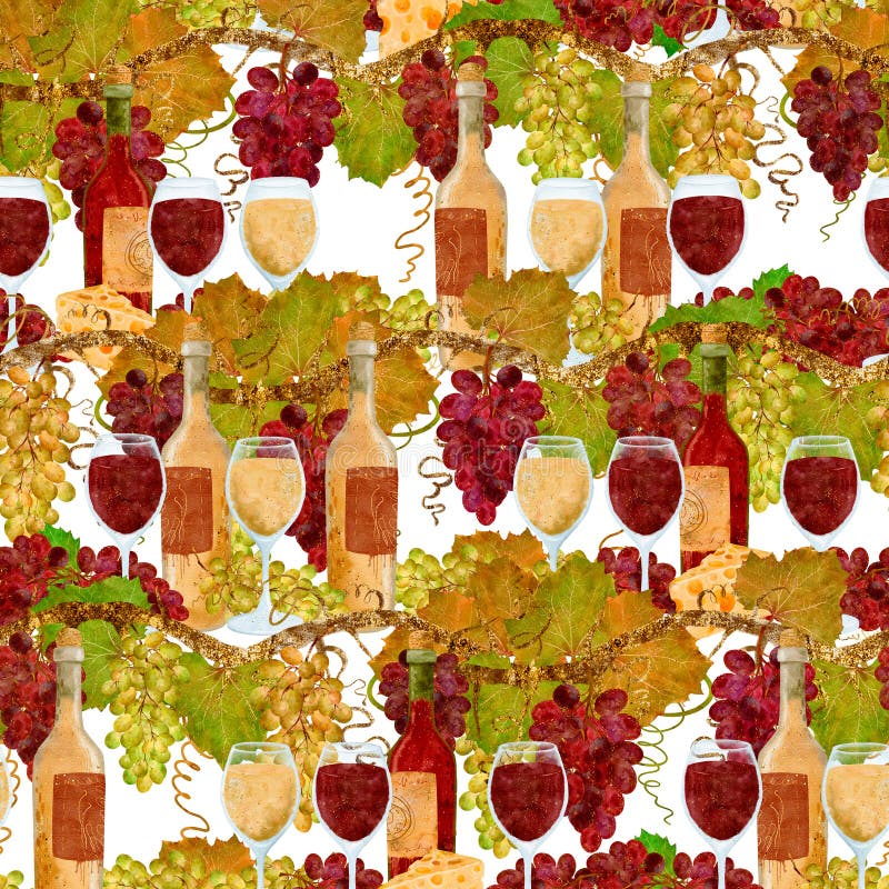 Discover a Vibrant and Lively Wine and Grapes Pattern Perfect for ...
