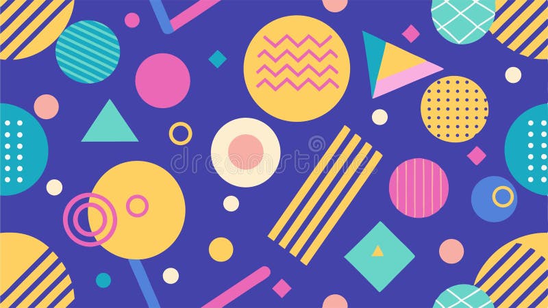 Modern Memphis Geometric Seamless Pattern – Abstract Doodle Background ...