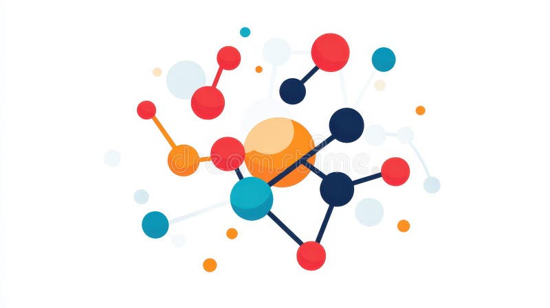 Discover Vibrant Molecular Structures in a Modern Flat Design, Blending ...