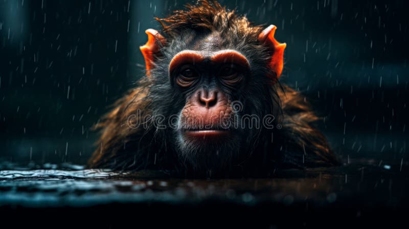 Wise Monkey: Realistic Animal Portrait Stock Illustration ...