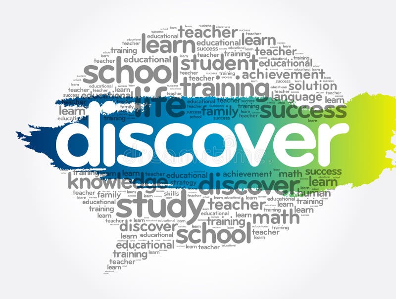 DISCOVER Word Cloud, Education Concept Background Stock Illustration ...