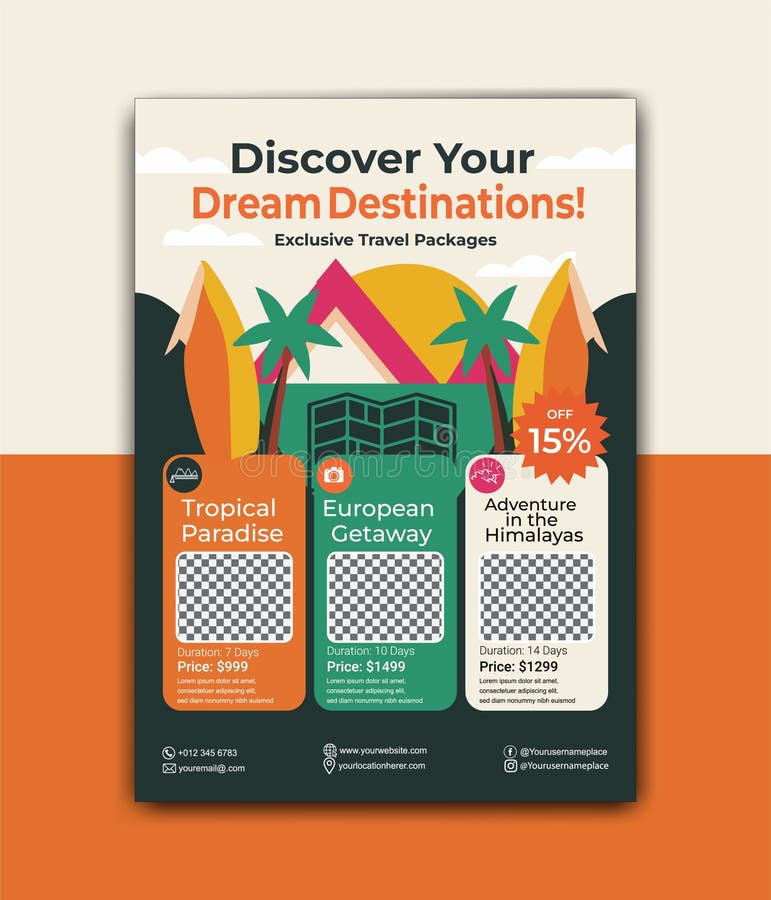 Discover Your Dream Destinations Travels Flyer Template for Luxury ...