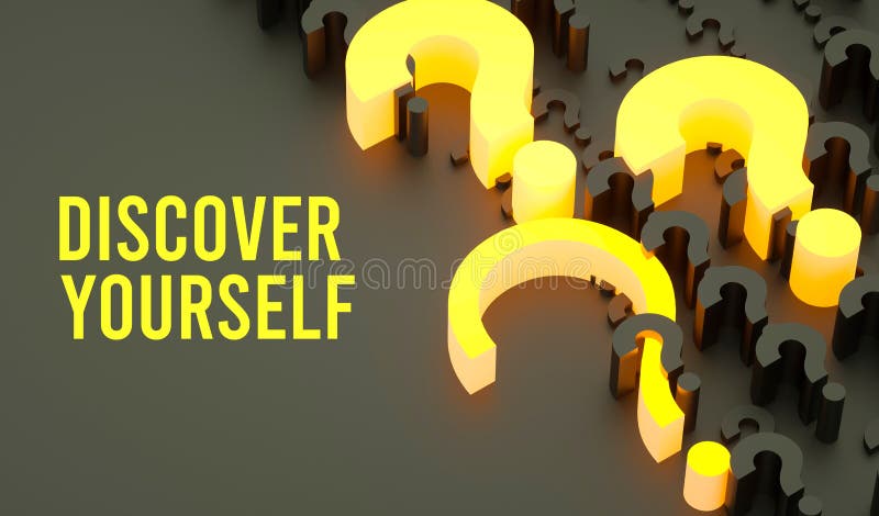 Discover Yourself 3d Render Question Marks Stock Illustration ...