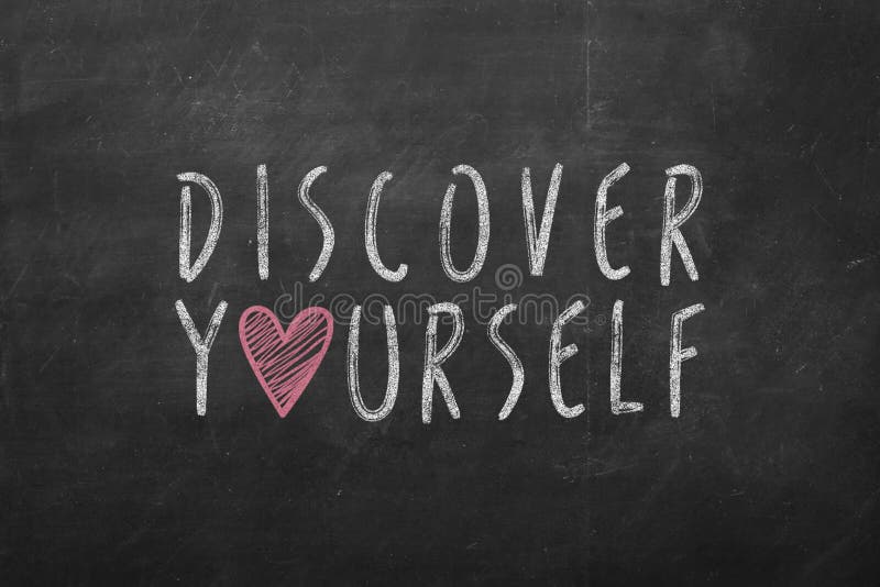 Discover Yourself Text Hand-written on Black Chalkboard Stock Image ...