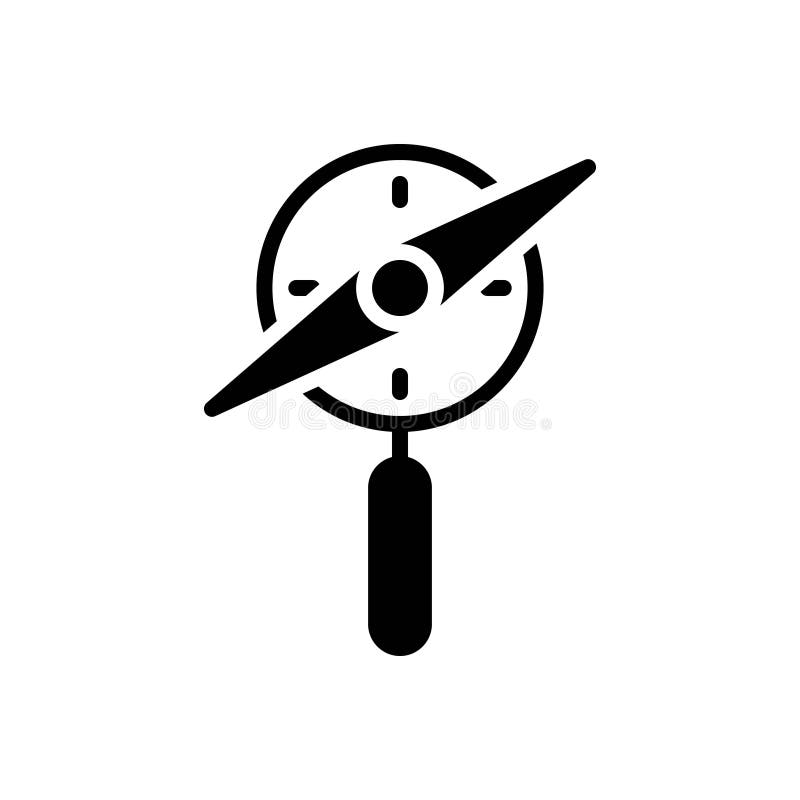 Black Solid Icon for Discovered, Direction and Flank Stock Illustration ...