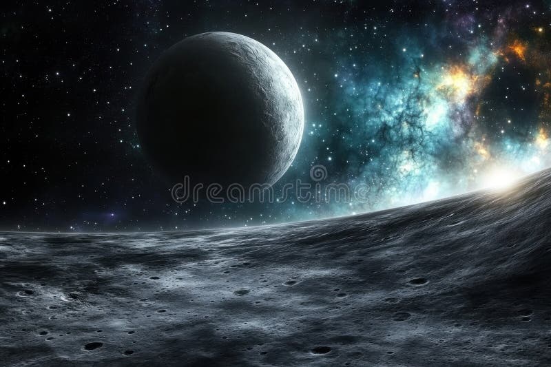 Discovering the Vast Beauty of Space from the Lunar Surface at Dawn ...