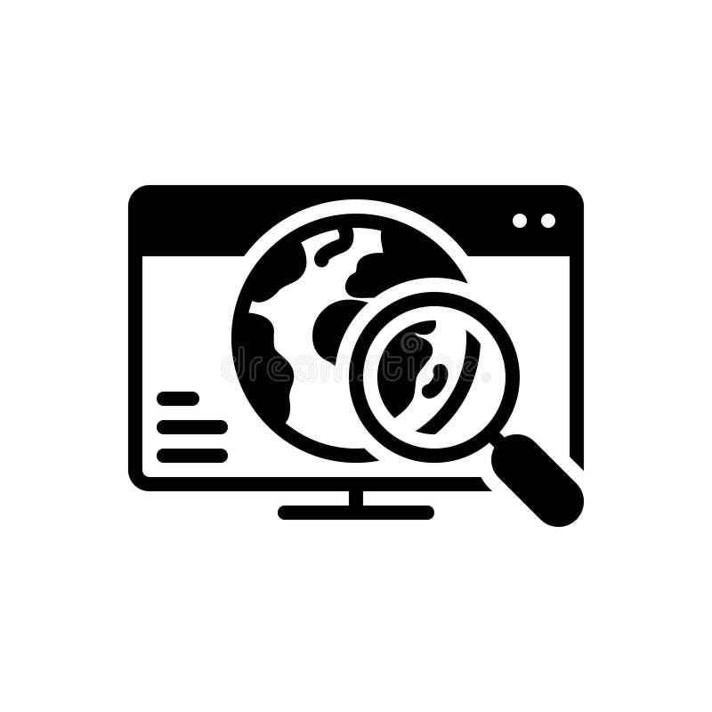 Black Solid Icon for Discovery, Search and Browser Stock Vector ...