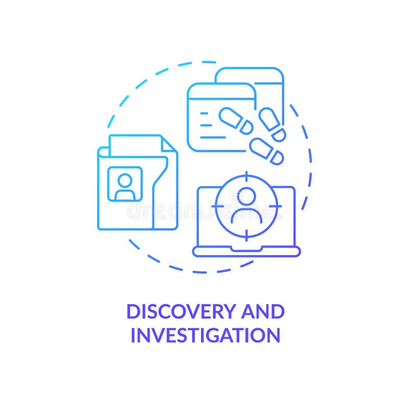 Discovery and Investigation Blue Gradient Concept Icon Stock ...