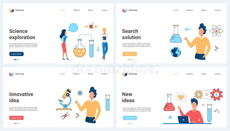 Discovery of Science, Search for New Innovative Solution and Idea Creation by Tiny People Stock ...