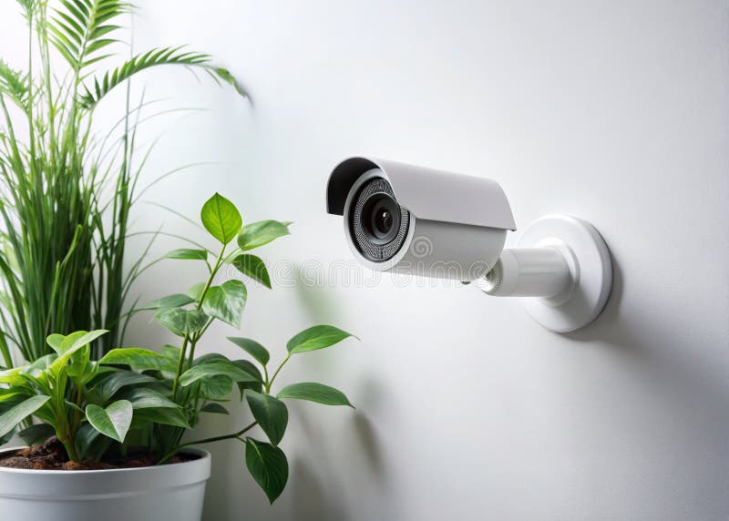 Discreet Security Camera Wall Mount with Lush Greenery Modern Design ...