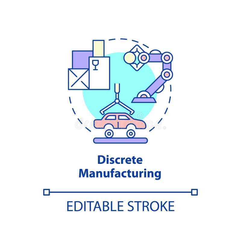 Discrete Manufacturing Blue Gradient Concept Icon Stock Vector ...