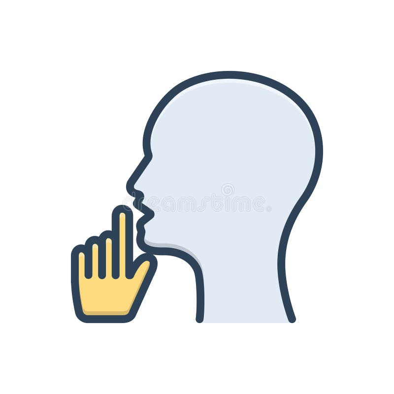 Color Illustration Icon for Discretion, Prudence and Attention Stock ...