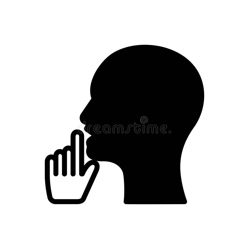 Black Solid Icon for Discretion, Prudence and Attention Stock Vector ...