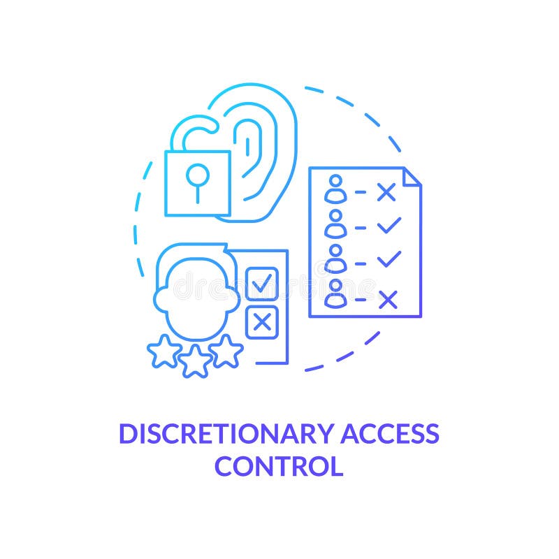 Discretionary Access Control Blue Gradient Concept Icon Stock Vector ...