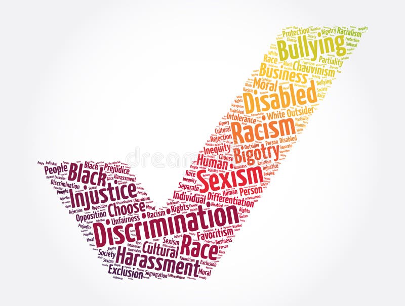 Discrimination Word Cloud Collage, Social Concept Background Stock ...