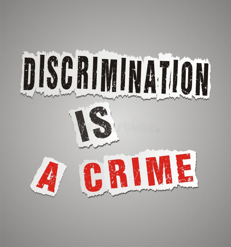 Discrimination is a Crime Poster Stock Illustration - Illustration of ...