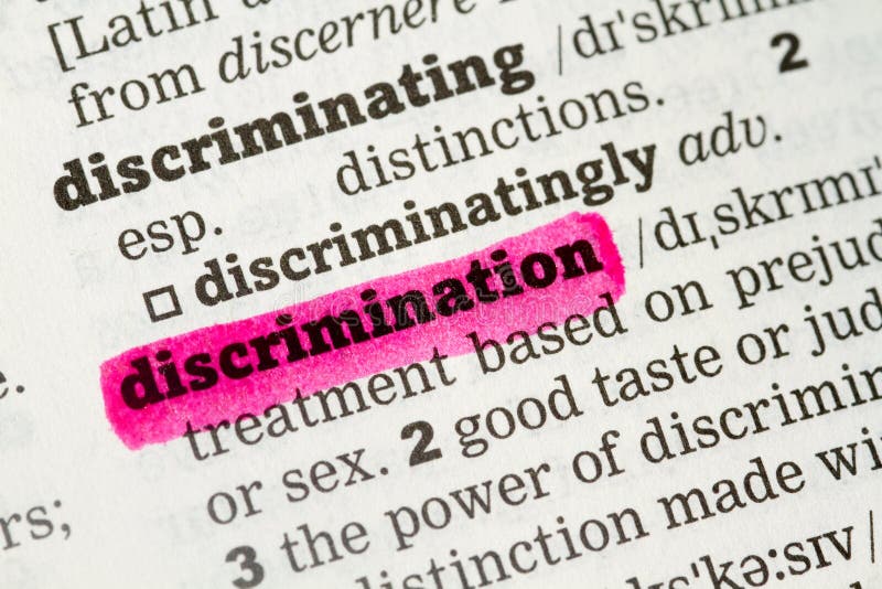 Discrimination Dictionary Definition Stock Image - Image of book ...