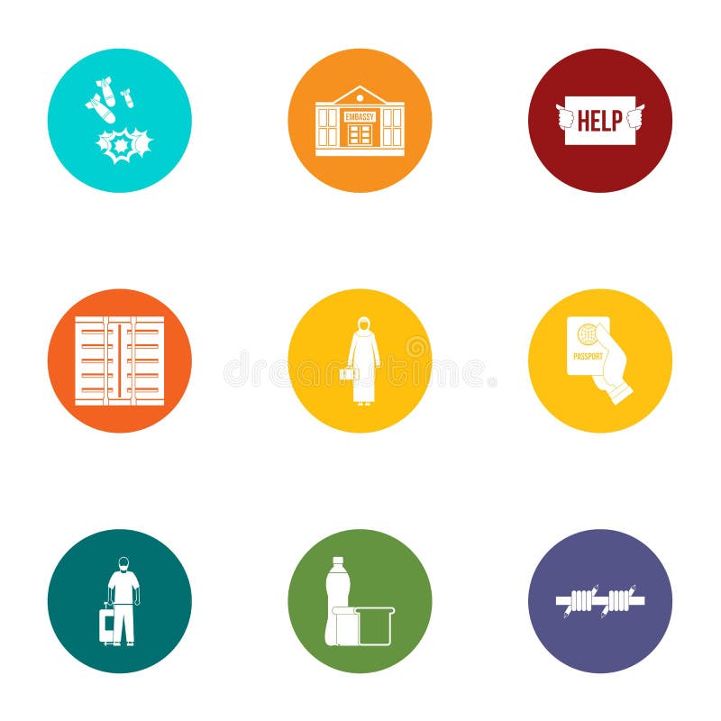Discrimination Icons Set, Flat Style Stock Vector - Illustration of ...
