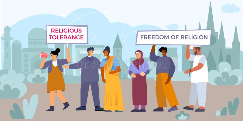 Religious Tolerance Flat Composition Stock Vector - Illustration of ...