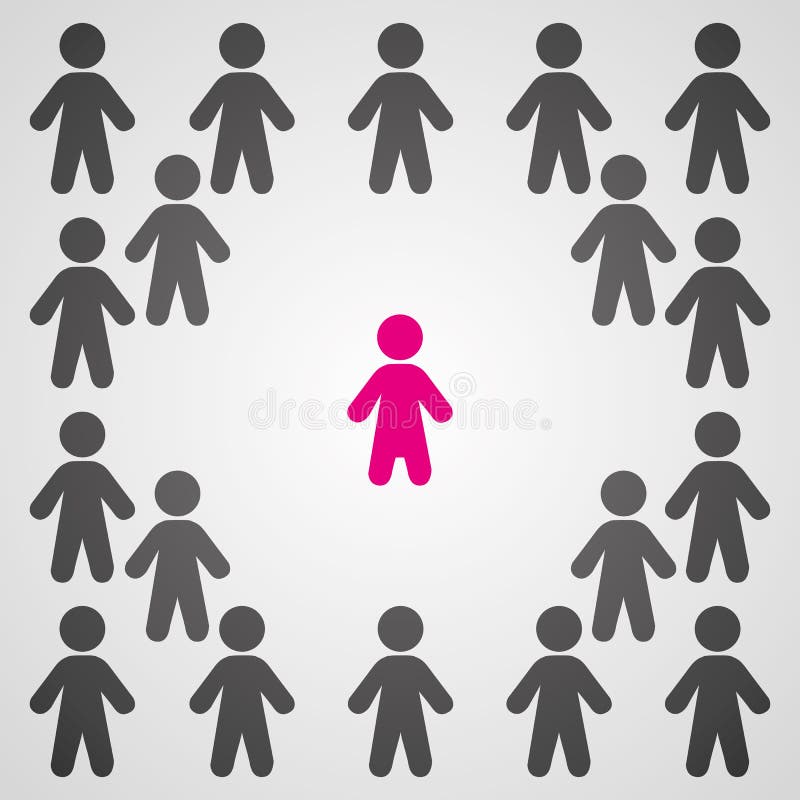 Discrimination in a Social or Business Group. Vector Illustration IV ...
